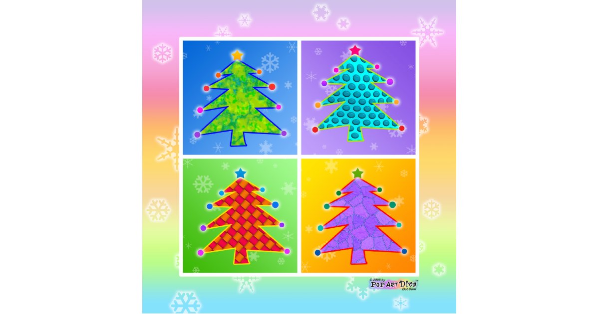 Pop Art Christmas Tree Ornament | Zazzle