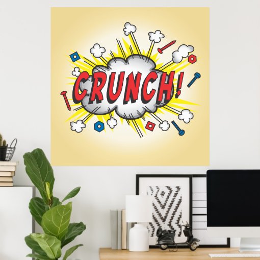 Pop art Comic book inspired Crunch! poster | Zazzle