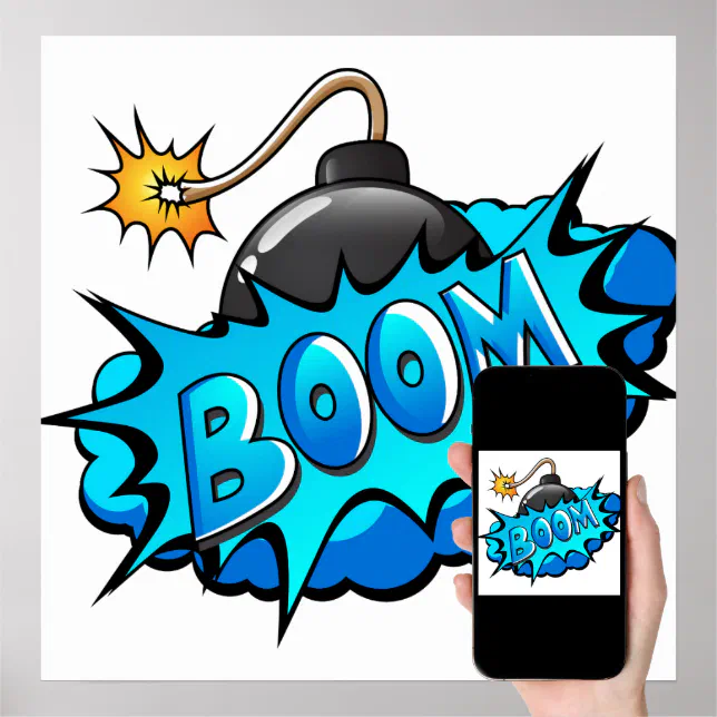Pop Art Comic Style Bomb Boom! Poster | Zazzle