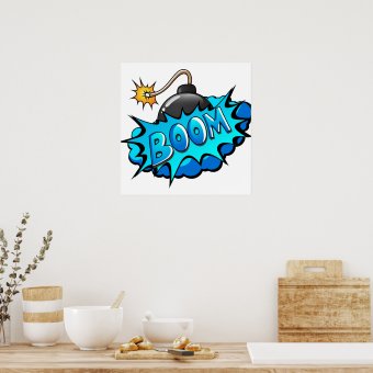 Pop Art Comic Style Bomb Boom! Poster | Zazzle