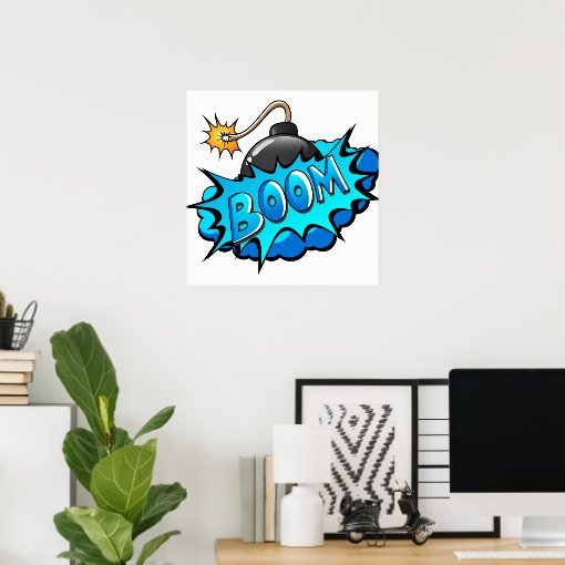 Pop Art Comic Style Bomb Boom! Poster | Zazzle