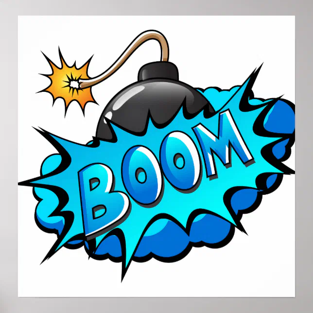 Pop Art Comic Style Bomb Boom! Poster | Zazzle