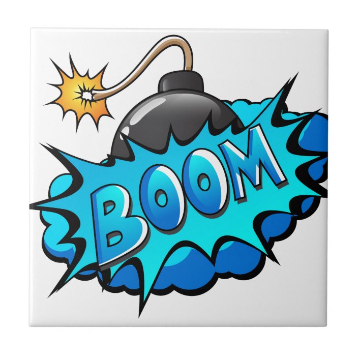 Pop Art Comic Style Bomb Boom! Tile | Zazzle.com