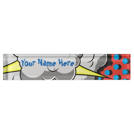 Pop Art Comic Style Explosion Nameplate | Zazzle.com
