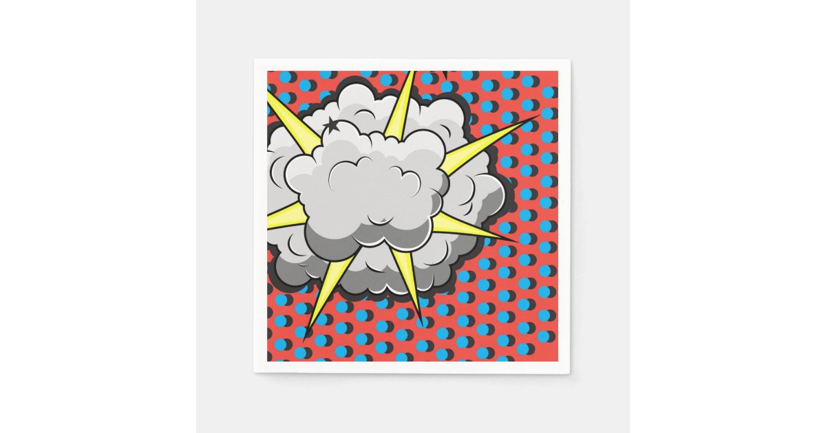 Pop Art Comic Style Explosion Napkins | Zazzle