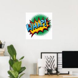 Pop Art Comic Style Whap! Poster | Zazzle