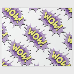 Pop Art Comic Style Wow Wrapping Paper | Zazzle