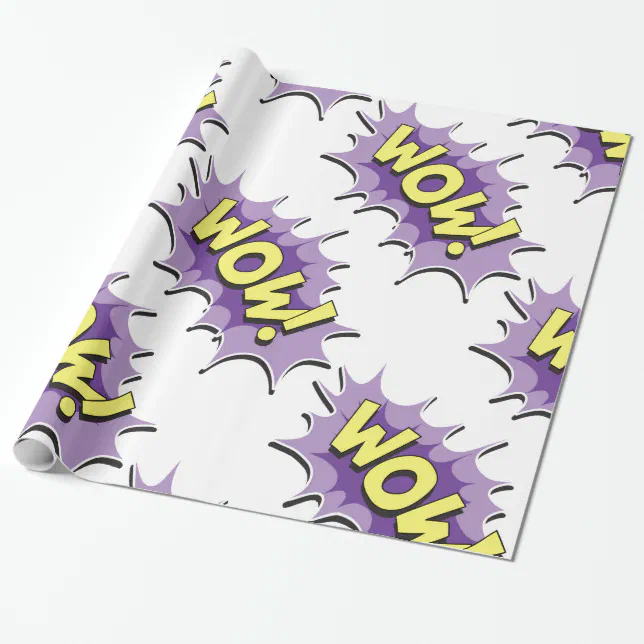 Pop Art Comic Style Wow Wrapping Paper | Zazzle