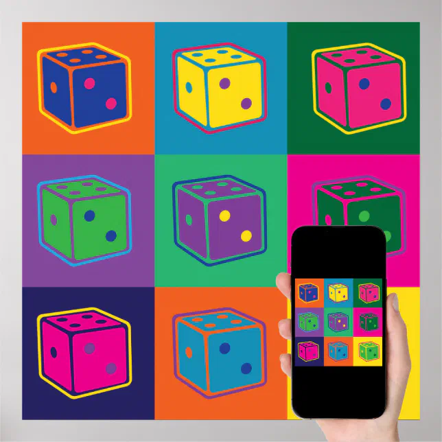 Pop-art Dice Poster | Zazzle
