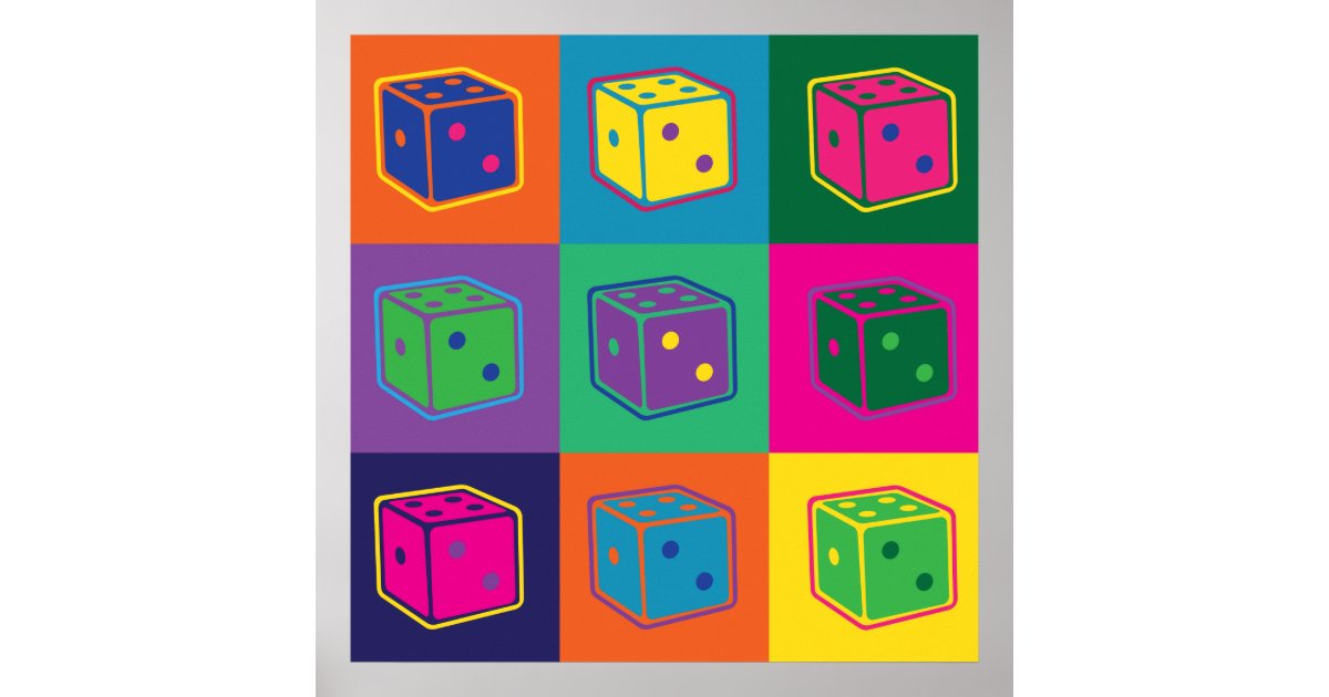 Pop-art Dice Poster | Zazzle