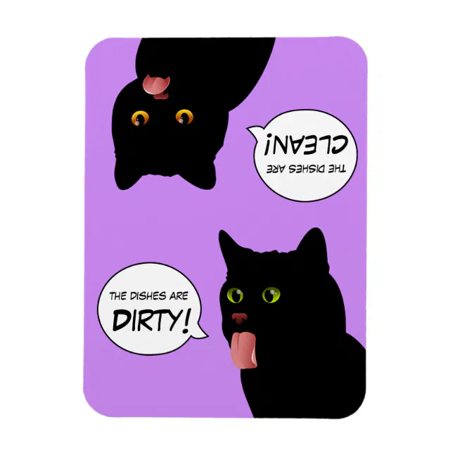 Pop Art Dishes are clean/dirty Cat Magnet | Zazzle