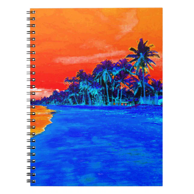 Pop Art Exotic Beach Palm Trees Notebook | Zazzle
