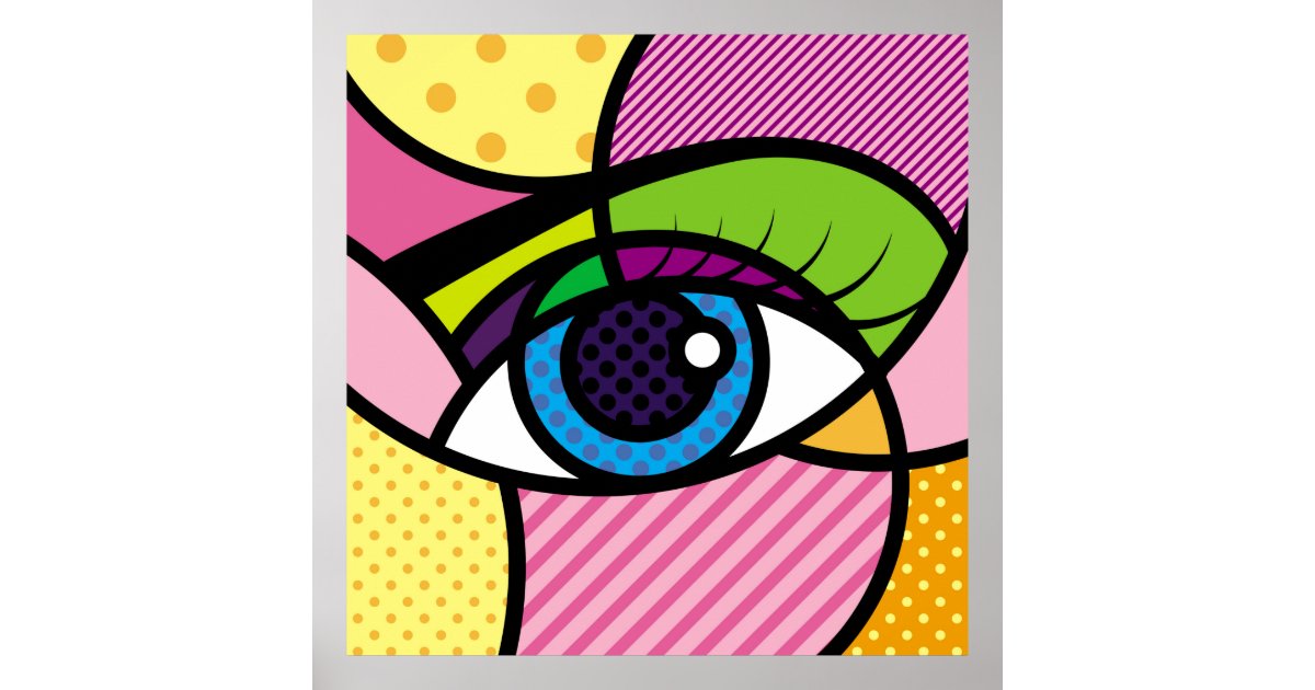 POP ART Eyes Illustration.art,pop,eye,graphic desi Poster | Zazzle