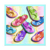Pop Art FLIP FLOPS Gallery Wrapped Canvas | Zazzle