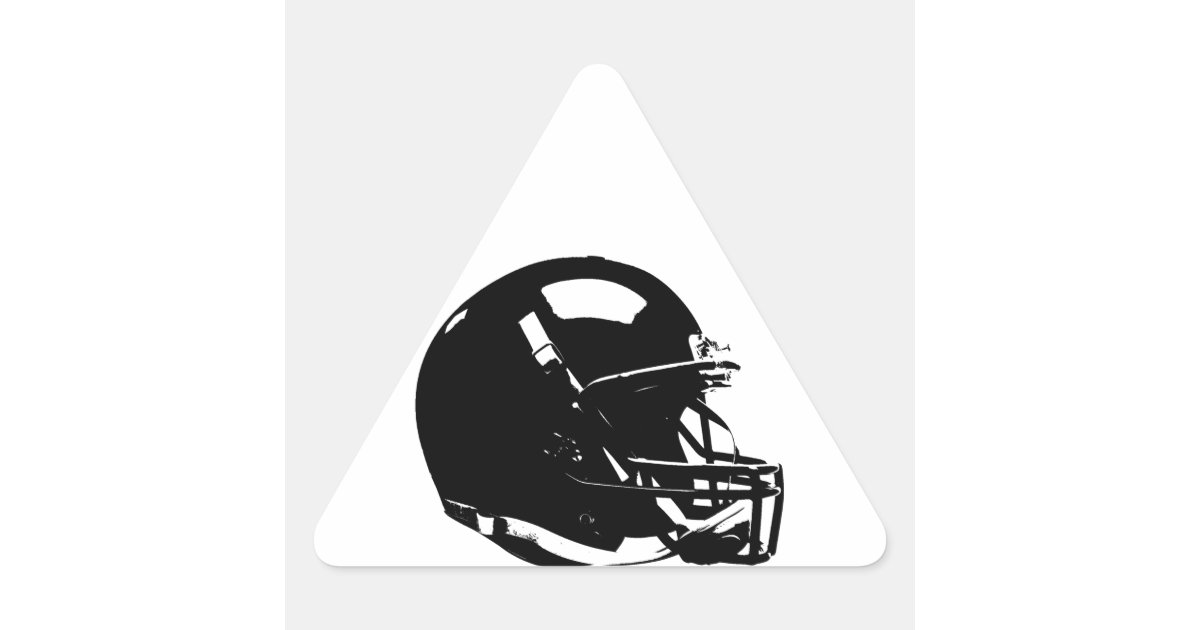 Pop Art Football Helmet Triangle Sticker | Zazzle