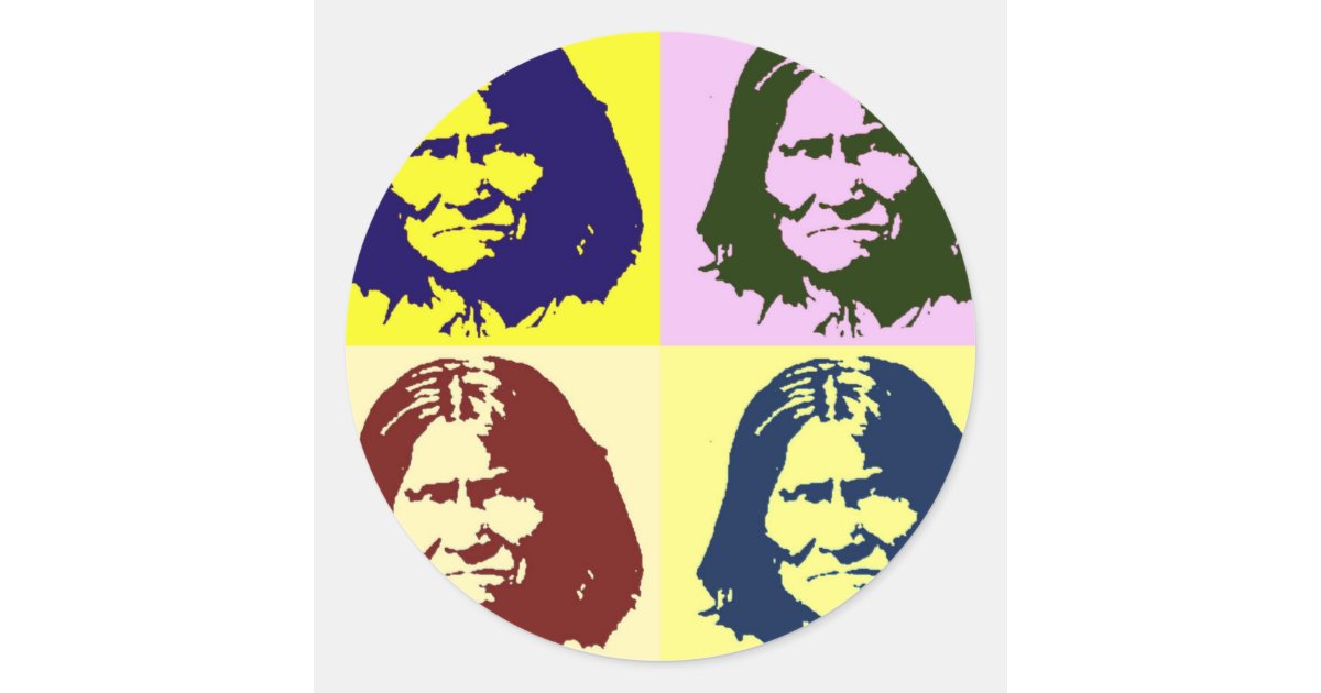 Pop Art Geronimo Classic Round Sticker | Zazzle