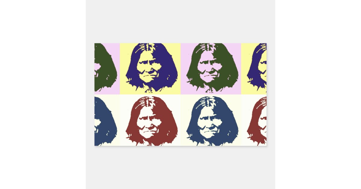 Pop Art Geronimo Rectangular Sticker | Zazzle