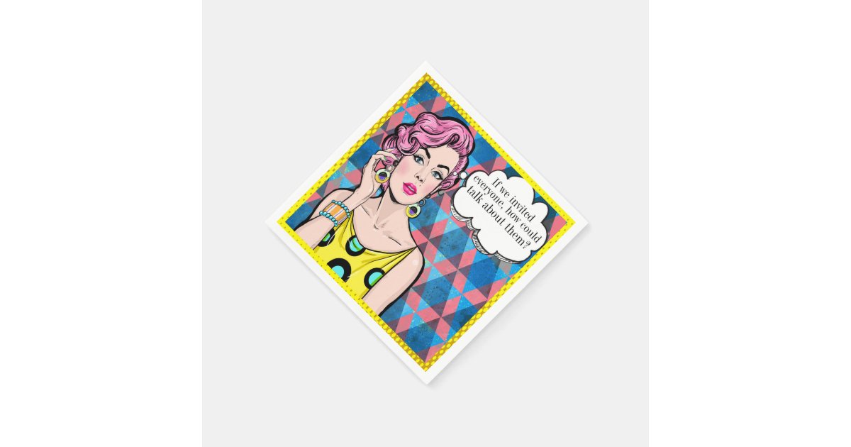 Pop Art Humor Cocktail Napkin | Zazzle