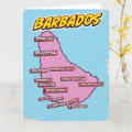 Pop Art Illustrated Barbados map Card | Zazzle
