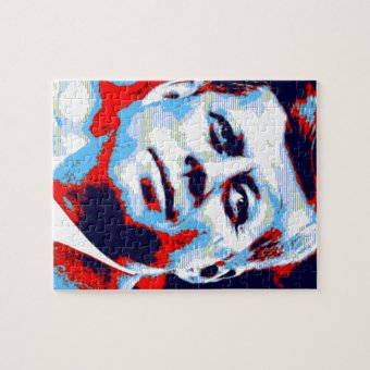 Pop Art JFK John F. Kennedy Red Blue Jigsaw Puzzle | Zazzle