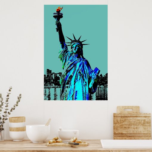 Pop Art Lady Liberty Poster | Zazzle
