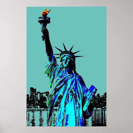 Pop Art Lady Liberty Poster | Zazzle