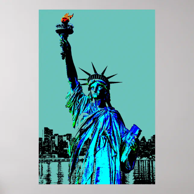 Pop Art Lady Liberty Poster | Zazzle