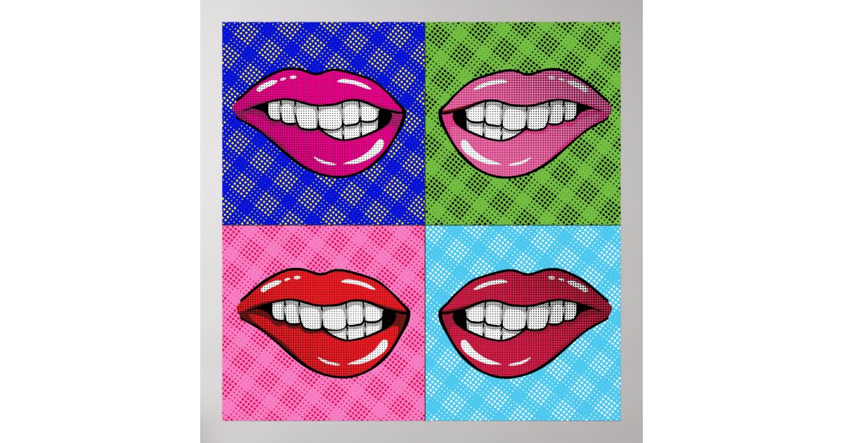 Pop Art Lips Poster | Zazzle