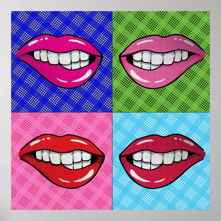 Pop Art Lips Poster | Zazzle