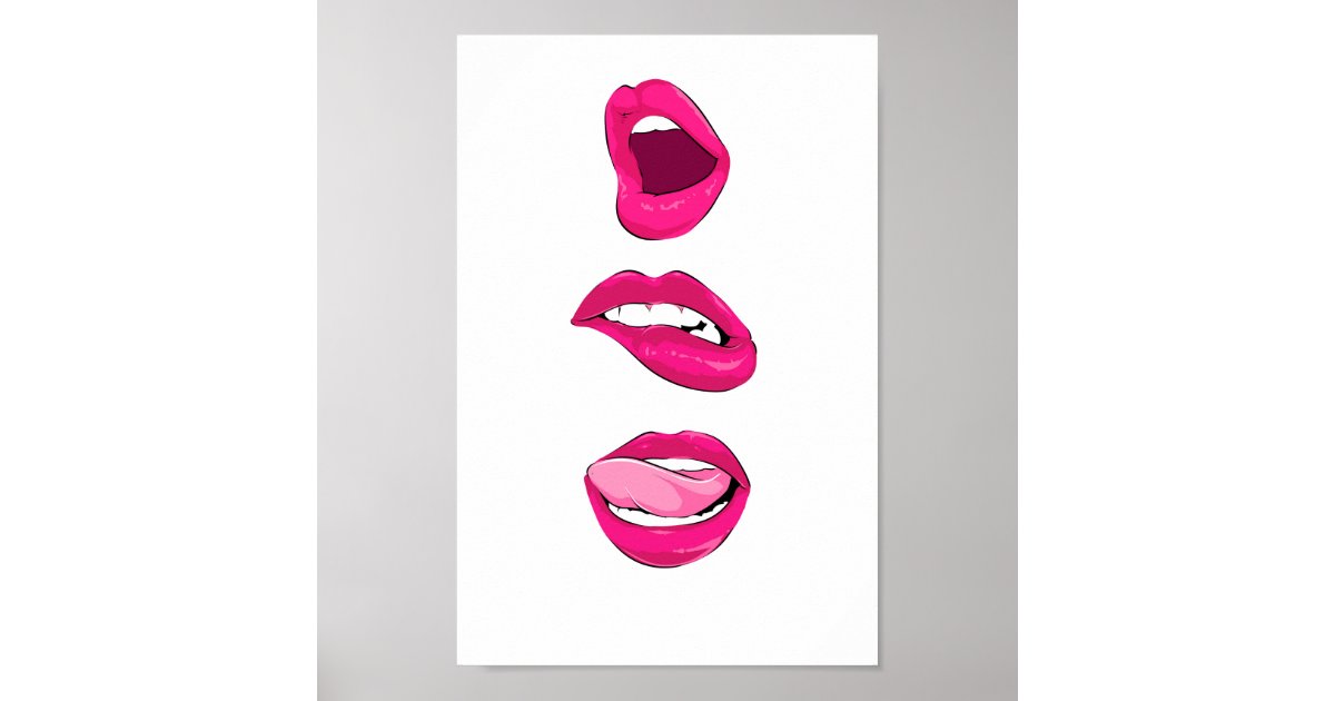 Pop art lips poster | Zazzle
