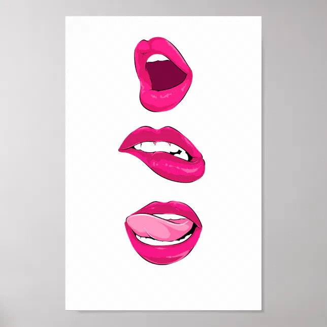 Pop art lips poster | Zazzle