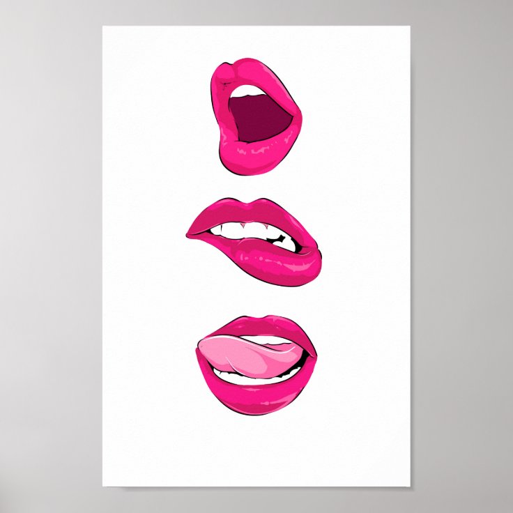 Pop art lips poster | Zazzle