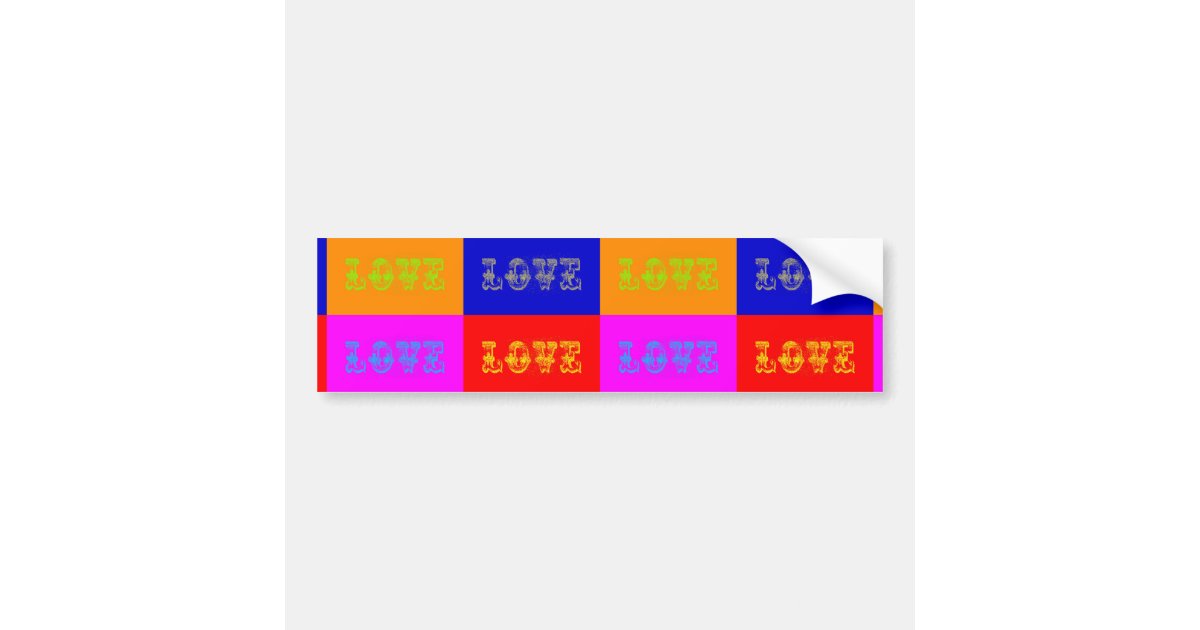 Pop Art Love Bumper Sticker | Zazzle