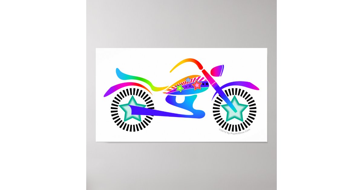 Pop Art MOTORCYCLE POSTER | Zazzle