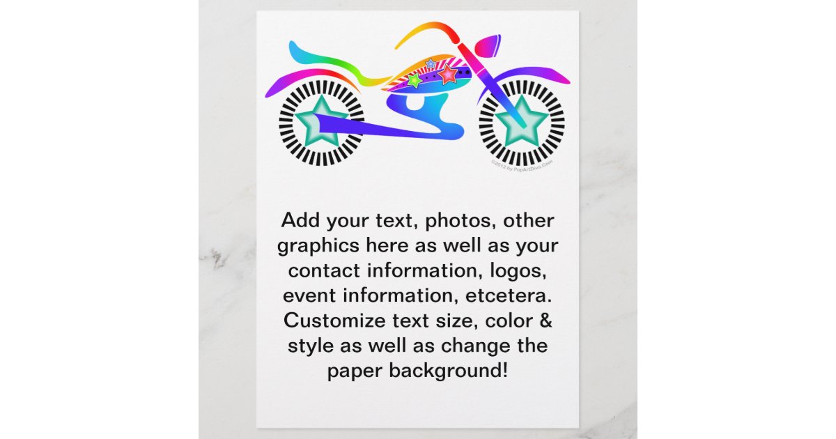 Pop Art MOTORCYCLE Promotional Flyer | Zazzle