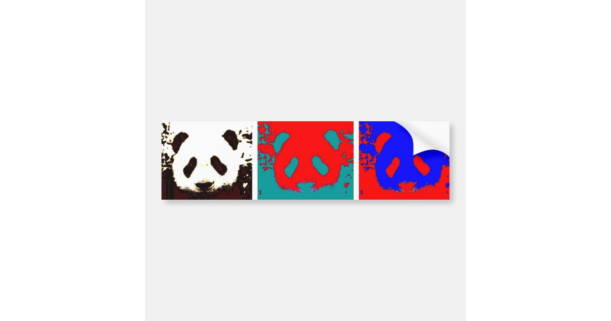 Pop Art Panda Bumper Sticker | Zazzle
