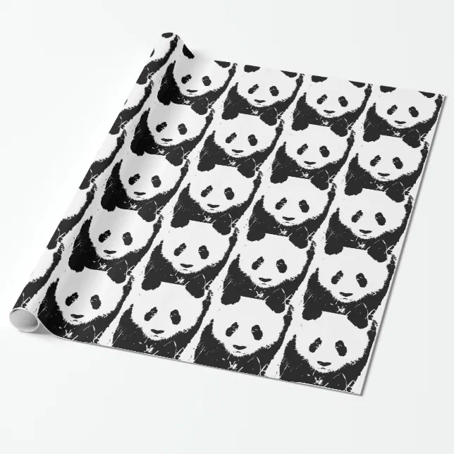 Pop Art Panda Christmas Gift Wrap | Zazzle