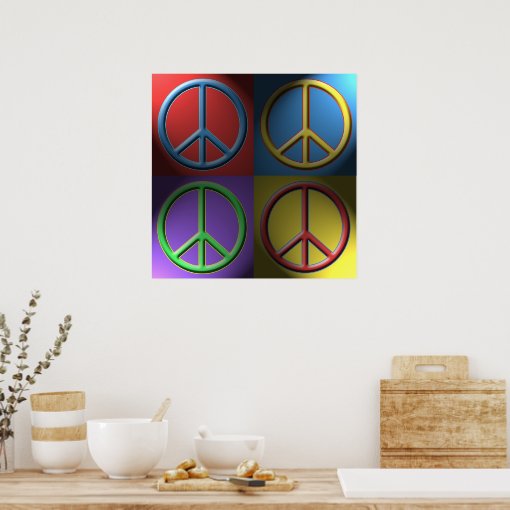 Pop Art Peace Sign Poster | Zazzle