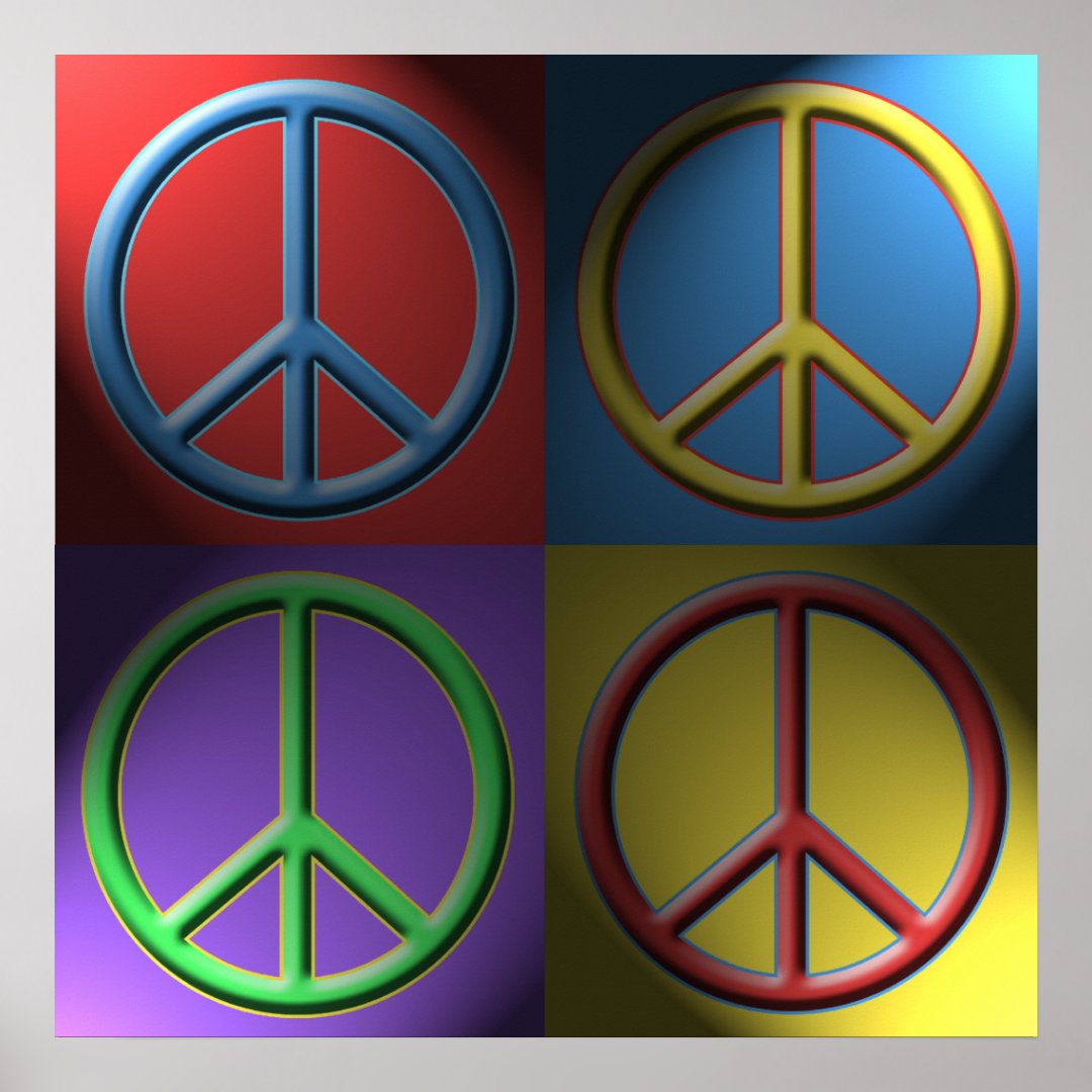 Pop Art Peace Sign Poster | Zazzle
