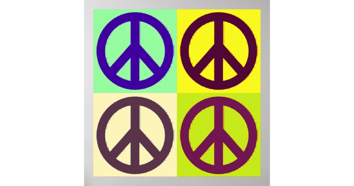 Pop Art Peace Sign Symbol Poster | Zazzle