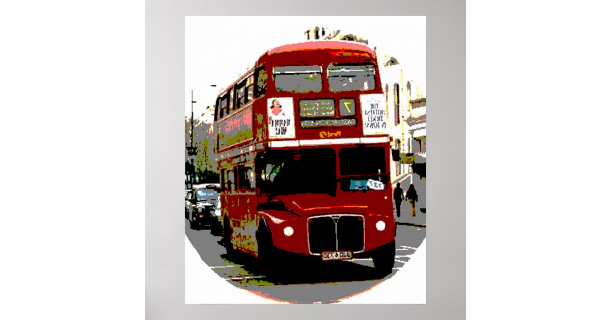 Pop Art Red London Bus Poster | Zazzle