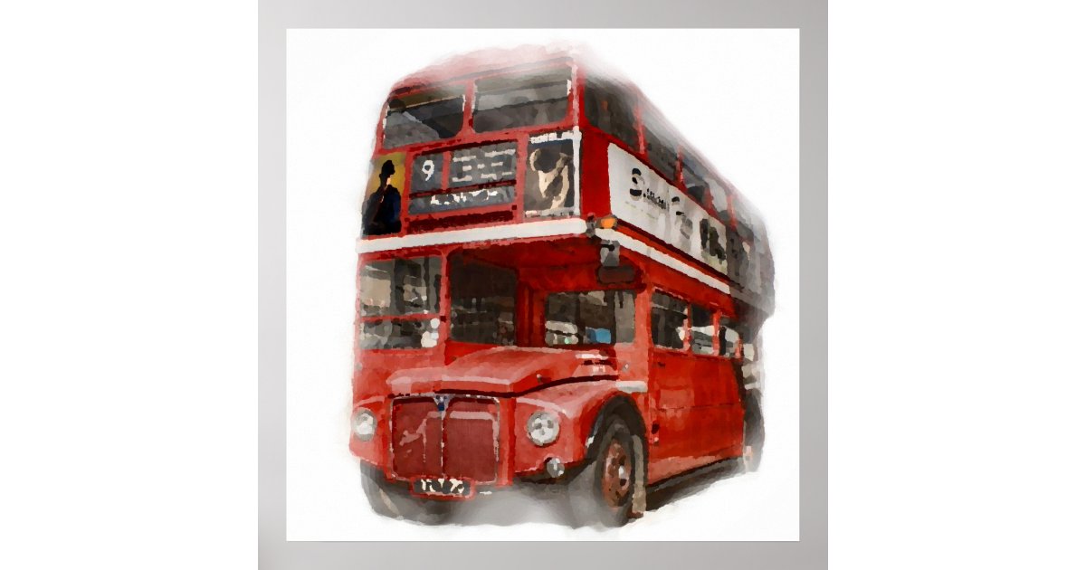 Pop Art Red London Bus Poster | Zazzle