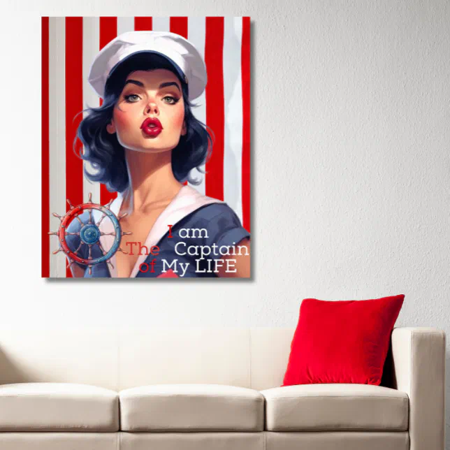 Pop Art Retro Vintage Captain Sailor Pin Up Girl Poster Zazzle