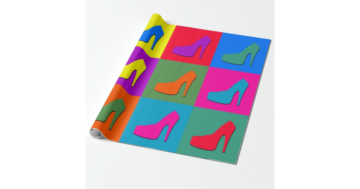 Pop art shoes wrapping paper | Zazzle