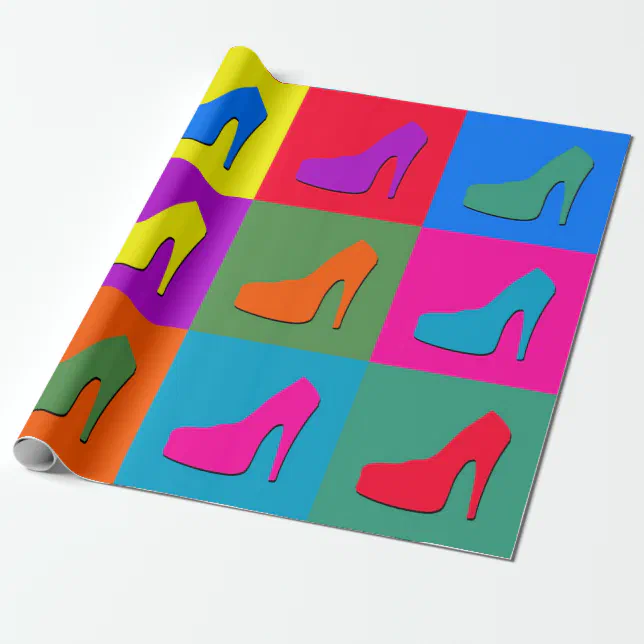 Pop art shoes wrapping paper | Zazzle