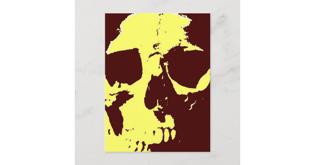 Pop Art Skull Postcard | Zazzle