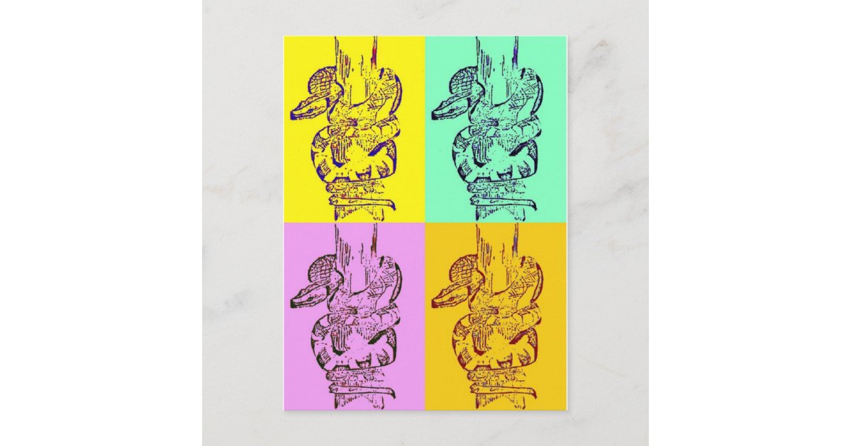 Pop Art Snakes Postcard | Zazzle