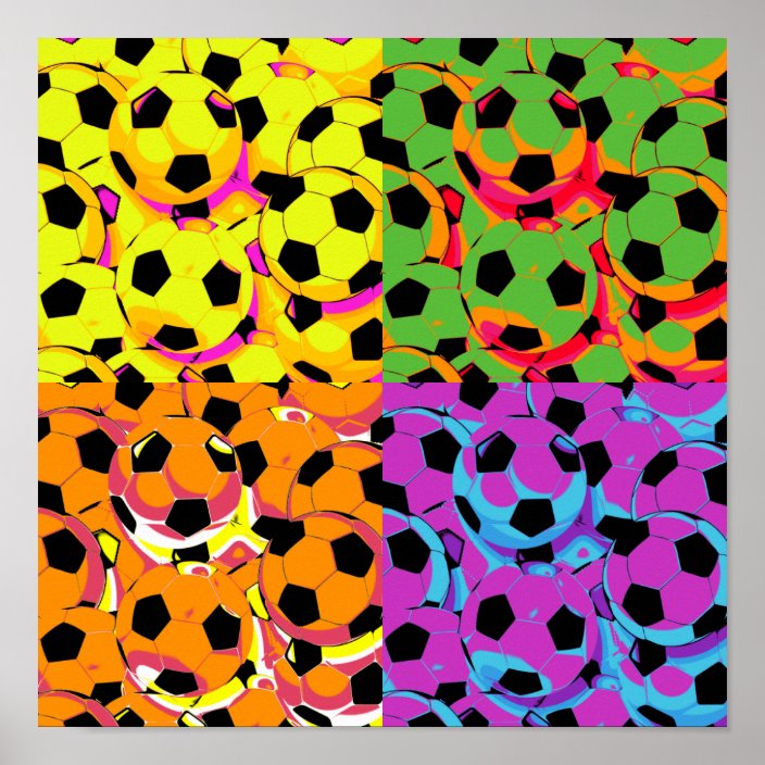 Pop Art Soccer Balls Poster | Zazzle.com