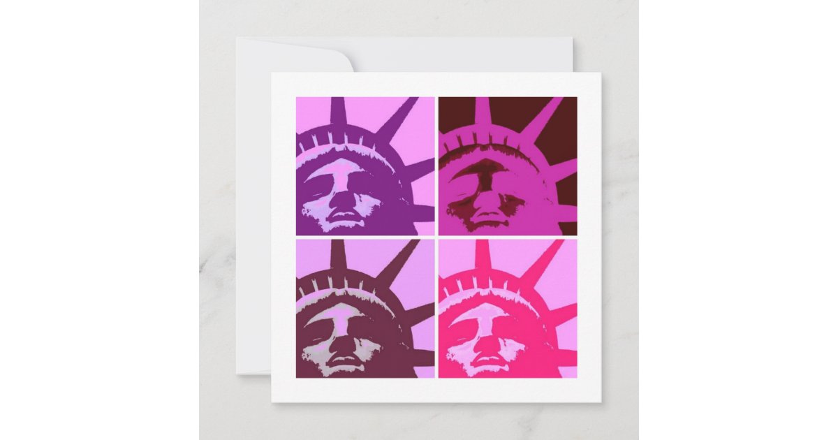 Pop Art Statue of Liberty Holiday Card | Zazzle