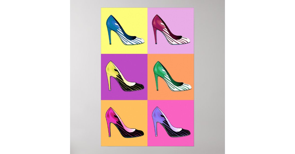 Pop Art Stiletto Pumps / Shoes / Heels Poster | Zazzle
